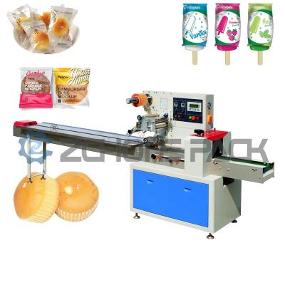 China Automatic Flow Packing Machine Roll Film Bag Pillow Bag Biscuits Bread Cake for sale