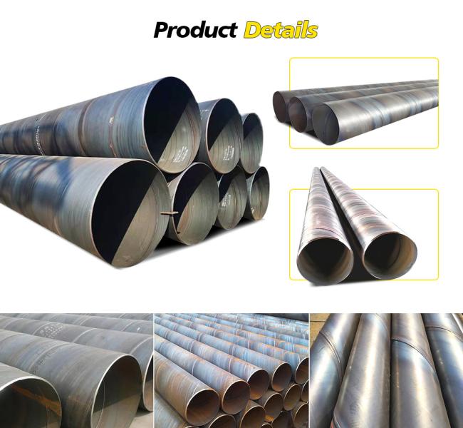 Hot Rolled ERW Spiral Steel Tube SSAW Carbon Large Diameter API 5L X52 SSAW Spiral Welded Steel Pipe