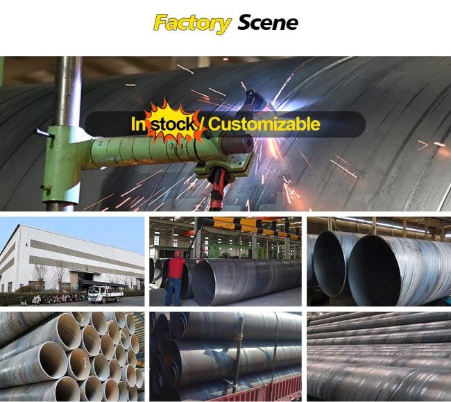 Manufacturer Stock Spiral Pipe Q235 Large Diameter Spiral Steel Pipe Anti Corrosion Sewage Supply Welding Iron Round Pipe
