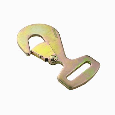 China High Quality New Style Factory Safety Cargo Gold Flat Buttle Hoist Hook For Tie Down for sale