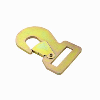 China High Quality New Style Factory Safety Cargo Gold Flat Buttle Hoist Hook For Tie Down for sale