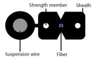 China Single Mode Outdoor 8 Core Shielded Ftth Fiber Drop Cable FRP Strength for sale