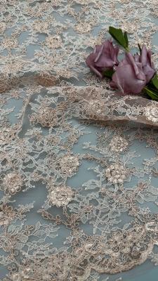 China Leafy New Collection Embroidery Luxary Flower 100% knit Embroidery Fabric Lace Fabric Wedding Birthday Occasions Beautiful Dress for sale
