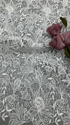 중국 레이저 renda 흰색 럭셔리 수직 우아한 럭셔리 넥타이 꽃 수직 직물 renda 직물 결혼식 생일 기념품 판매용