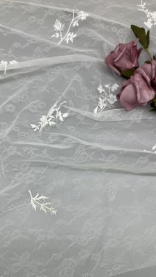 China Tulle Mesh Fabric Sequin Shining Leafy New Collection Floral Lace Fabric Party Occasion for sale