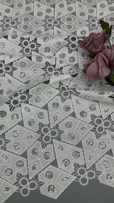 China Hollow-up Lace Embroidered Metallic Fabric Lace Fabric New Collections Pattern for Dress Fashion Design for sale