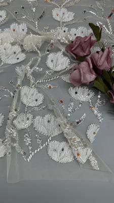 중국 콩고 럭셔리 잎자루 망원경 땅 embroidered Sequin 직물 꽃 동양 문화 기회 판매용