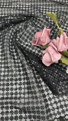 중국 블랙 시퀸 자수 메쉬 원단, 화려하고 대담한 디자인으로 시선을 사로잡는 이브닝 및 갈라 드레스 판매용
