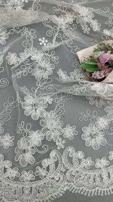 중국 3D 수직 꽃 蕾丝 织物 网格 艺术 多层纹理 声明 晚装 판매용