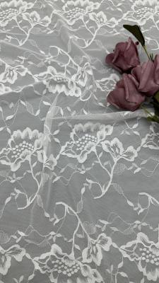 중국 소녀 화이트 레이스 자수 원단 통기성 플로럴 패턴 메쉬 웨딩 드레스용 판매용