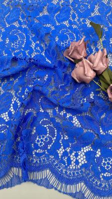 중국 블루 레이스 자수 원단 플로럴 패턴 레이저 중공 파티 드레스 의류용 판매용