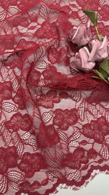China Red Embroidered  Mesh Lace Trim Tulle Fabric Gallery Custom Designs For Party Dresses for sale