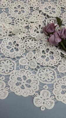 China Crochet Corded Lace Fabric Polyester Cotton for Wedding Dresses for sale