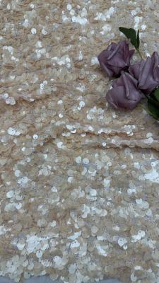 중국 스팽글 자수 레이스 원단 100% 폴리에스터 웨딩드레스용 고급 판매용