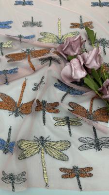 중국 나비 자수 중국 문화 럭셔리 Gufen 숨결 직물 쇼 가운용 판매용