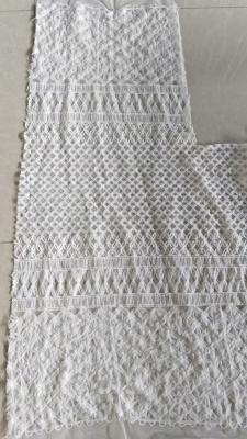 China Leafy Lace Embroidered Stripe Pattern Lace Customized Design Breathe And Elegant Gown for sale