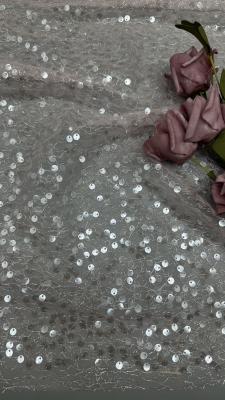 China Sequin Lace Fabric For Embroidered Trim Using Customized Design Factory For Gowns for sale