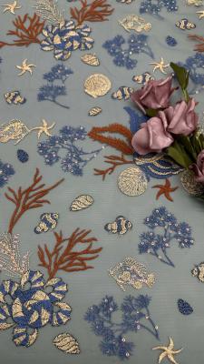 중국 바다 색채로 된 세킨 팩트릭 엠브로이더 럭셔리 팩토리 롤웨이 판매용