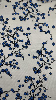 China Luxary Embroidered Lace Mesh Snowflower Fabric Beautiful Special Design Customized for Gown for sale
