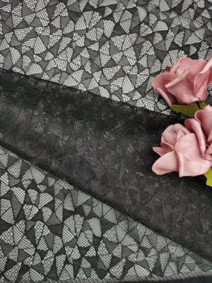 China Black Mesh Lace Fabric Hollow-up Patter  Embroidered Pure Lace Custom Floral Lace Fabric for Bridal Designers for sale