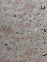 China Mesh Beaded Embroidery Fabric for sale