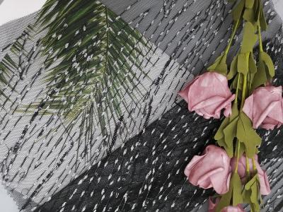 China Tulle Mesh Lurex Metallic Sequin Embroidery Fabric for sale