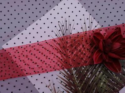 Cina Vestito da sera rosso di Dot Flocked Tulle Fabric For di Polka in vendita