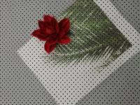 China Black Dot Flocking Tulle Mesh Flocked Mesh Fabric for sale
