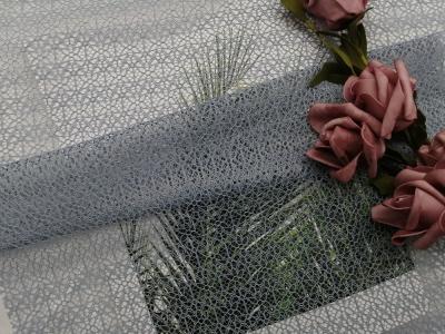 Cina Grey Lightweight Geometric Lace Tulle Mesh For Evening Dress in vendita