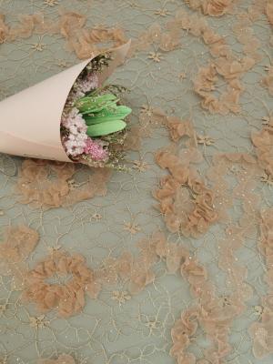 Cina Floreali rosa lavorano all'uncinetto lo scintillio Tulle Mesh Shining Lace Fabric in vendita