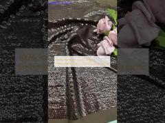 100% Polyester Leafy Sequin Embroidery Fabric Shine Luxary Fabric