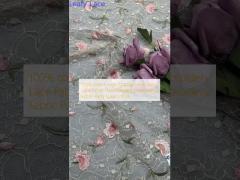 100% Cotton Embroidery Lace Fabric Floral Elegent Embroidery Fabric For Party  Dress