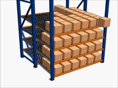 Stainless Steel Q235B Carton Flow Rack Roller Sliding Shelves Powder Coated Surface