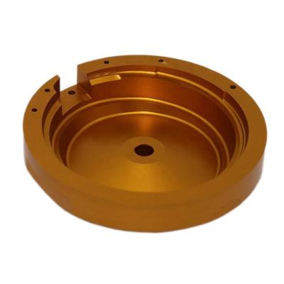 Cina 6061 parte di giro di alluminio anodizzate gialle scure di CNC in vendita