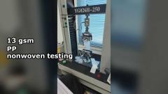 Square Pattern 15 gsm PP nonwoven Tensile Strength Testing