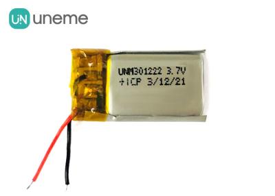 China Pequeña impedancia de encargo 1KHz de la CA del peso 50mAh 2.0g de la batería 3.7V 301222 de Lipo en venta