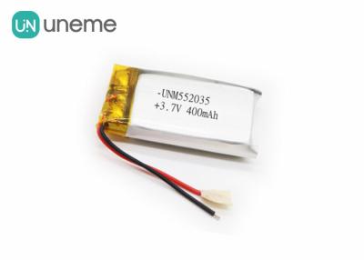 China KC Rechargeable Lithium Polymer Battery 552035 3.7V 400mAh for Wireless Device for sale