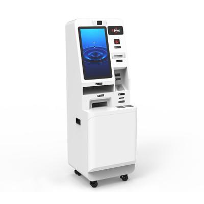 China 23.6 Inch Self Payment Kiosk Qr Scanner White Interactive Touch Screen Kiosk for sale