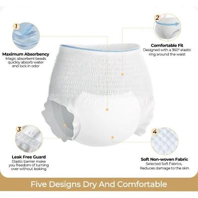 China Pantalhões descartáveis para adultos, fraldas, venda a granel, amostra grátis, calças para idosos, fraldas de alta absorção para adultos for sale