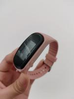 China Rectangle Pink Silicone Wearable Step Tracker Simple Wrist Pedometer for sale