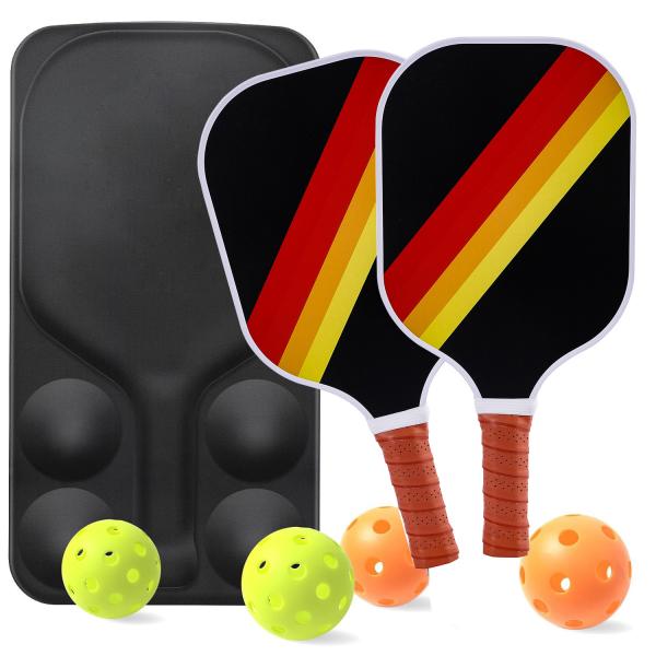 Quality Fiberglass Pickleball Paddles Set for Adults with 2 Rackets 4 Balls and Carry Bag for sale