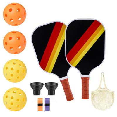 China Fiberglass Pickleball Paddles Set for Adults with 2 Rackets 4 Balls and Carry Bag for sale