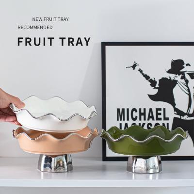 Cina Salata in ceramica sostenibile vaschetta europea di lusso per la casa per servire dessert e snack in vendita