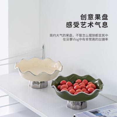 Cina Salata in ceramica sostenibile vaschetta europea di lusso per la casa per servire dessert e snack in vendita