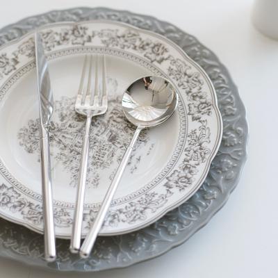 Cina Doni d'affari Set di piatti in ceramica retrò Piatto di cena francese Set di stoviglie in incisione in vendita
