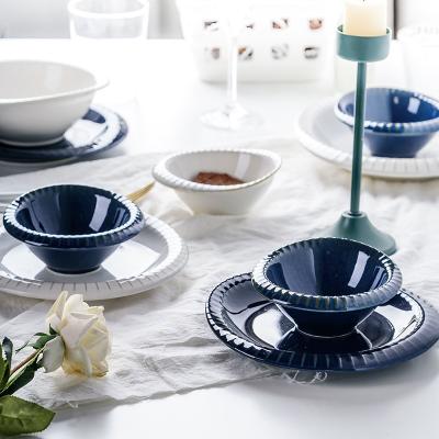 China Sustainable 2023 Kiln Blue Porcelain Dinner Sets for Restaurant Dining Experience for sale