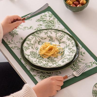 China Rectangle Diatom Flower Dining Table Placemats Sustainable Table Cloth Design Style for sale