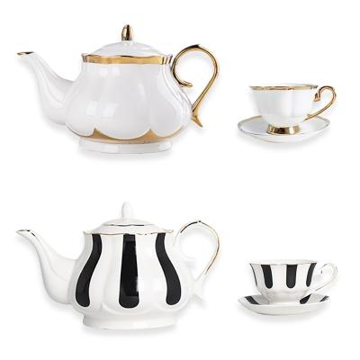 Cina Set di 6 tazze di tè in ceramica Inglese Container di caffè, tè e zucchero Set Arab Teapot And Plate Suacer in vendita