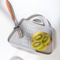 China Under Glazed Technique Ceramic Snack Plate Set For Cute Bag Shape Gray Serving Plate for sale