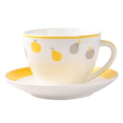 Cina Coppe per bevande Piatti 250 ml Set di 6 tazze di tè in ceramica con disegno di frutta in vendita
